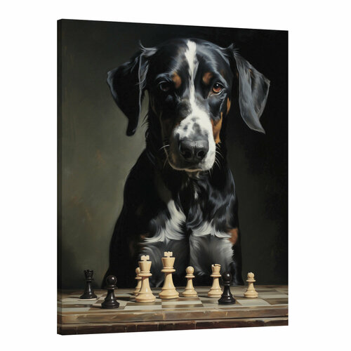 Интерьерная картина 50х70 "Пес и его игра"