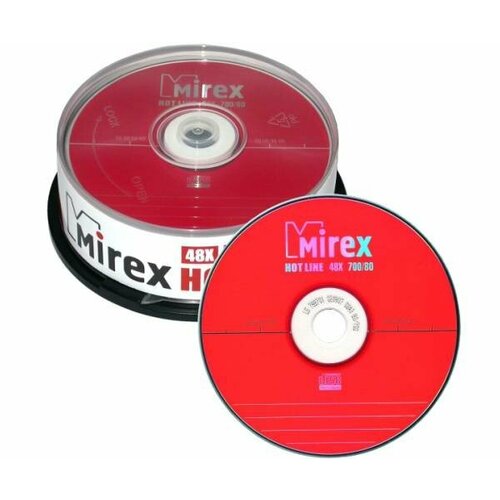 Диск CD-R Mirex 700 Mb, 48х, HotLine, Cake Box (10), (10/300)