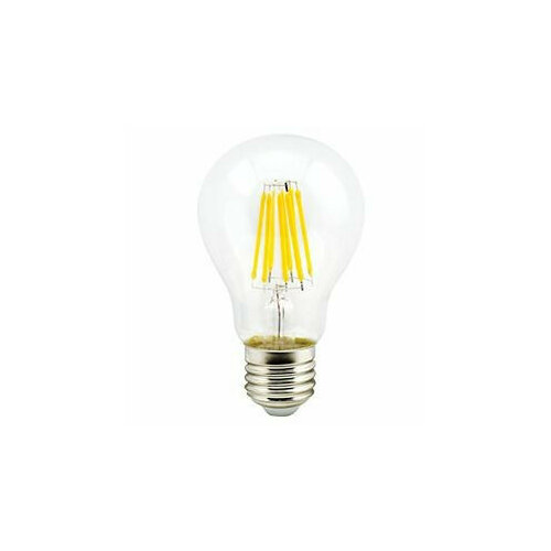 Светодиодная LED лампа Ecola ЛОН A60 E27 10W 6500K 6K празрачная 105x60 филамент (нитевидная) 360° Premium N7LD10ELC (упаковка 16 штук)