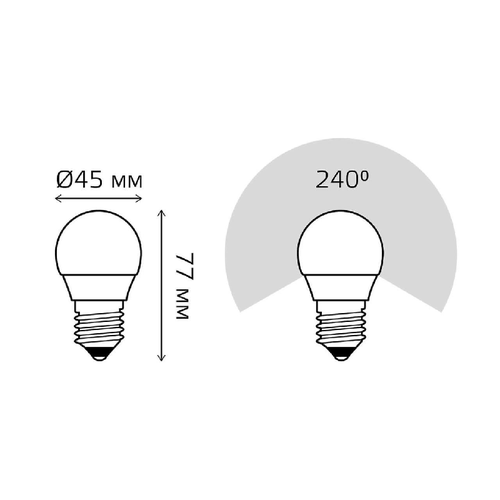 Лампа светодиодная Gauss E27 9.5W 4100K матовая 105102210 (6 шт.)