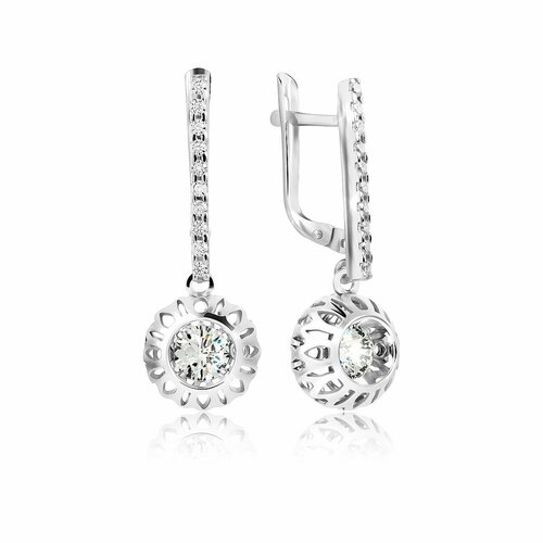 Серьги VALTERA, серебро, 925 проба, фианит, серебряный