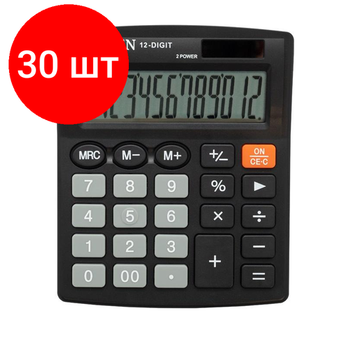 Комплект 30 штук, Калькулятор настольный компактный CITIZEN бухг. SDC812(BN/ NR) 12 разряд DP