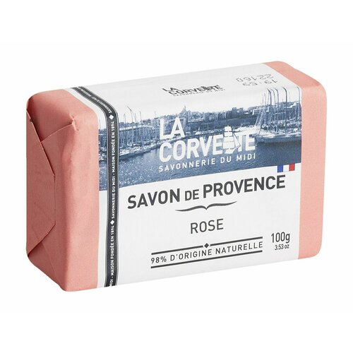 Туалетное мыло с ароматом розы La Corvette Savon de Provence Rose