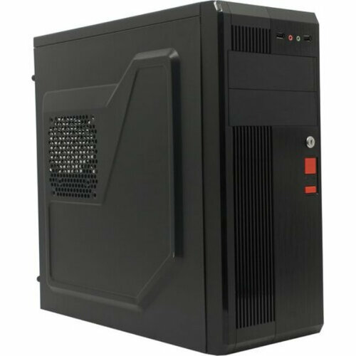 Корпус Miditower ExeGate UN-605B Black, ATX, (UN400, 120mm), 2*USB, Audio, замок блокировки кнопки питания