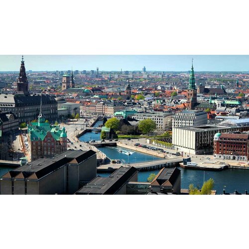 Картина на холсте 110x60 LinxOne "Копенгаген Дания город" интерьерная для дома / на стену / на кухню / с подрамником
