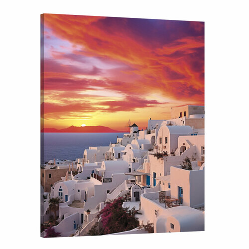 Интерьерная картина 50х70 "Греция: страна белых домов"