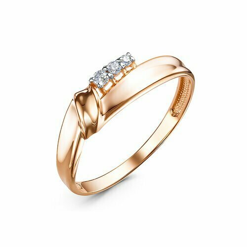 Кольцо Diamant online, золото, 585 проба, фианит, размер 16.5, прозрачный