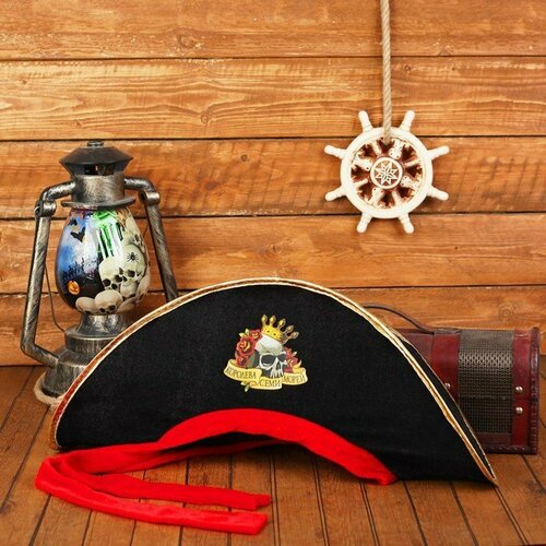 Шляпа пиратская «Королева семи морей», взрослая, р-р 56-58 (комплект из 3 шт)