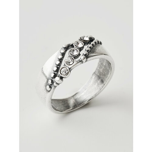 Кольцо Shine & Beauty, кристаллы Preciosa, размер 17, серебряный