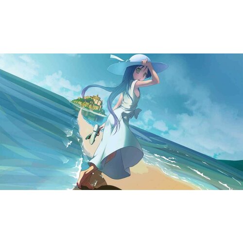 Картина на холсте 60x110 LinxOne "Аниме, anime, девочка, море" интерьерная для дома / на стену / на кухню / с подрамником