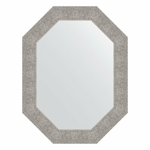 Зеркало настенное Polygon EVOFORM в багетной раме чеканка серебряная, 66х86 см, BY 7187