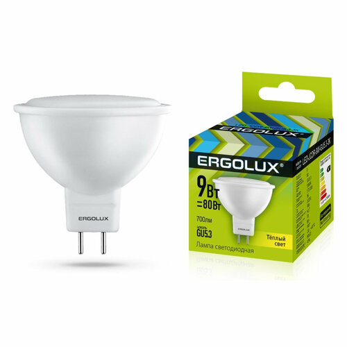 Лампа светодиодная Ergolux JCDR 9W GU5.3 3000K