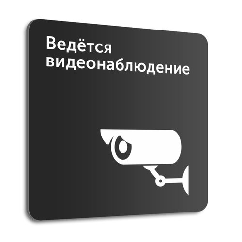 Табличка "Ведётся видеонаблюдение", 20х20 см, композит