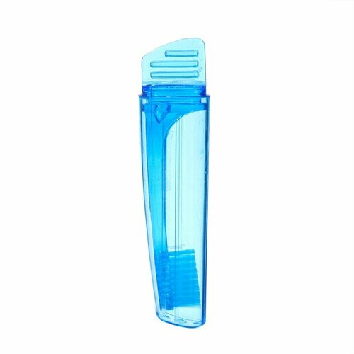 Зубная щетка складная в индивидуальной упаковке, 1 штука, средней жесткости, синяя 9892501