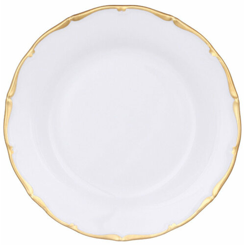 Набор из 6-ти тарелок Офелия белая с золотом Размер: 17 см