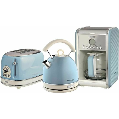 Кухонный набор с чайником, тостером и кофеваркой Ariete ARPK15 Retro Style, Blue