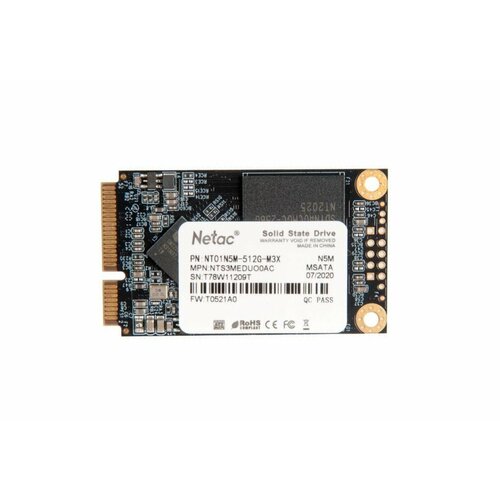 SSD drive / sSD mSATA Netac 512Gb N5M Series Retail (SATA3, up to 540/490MBs, 3D TLC/QLC)