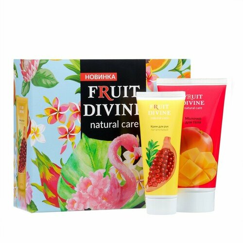 Fruit Divine Подарочный набор Fruit Divine Фламинго: Крем для рук, 75 мл + Молочко для тела, 150 мл