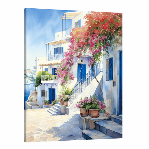 Интерьерная картина 50х70 "Греция: море и небо"
