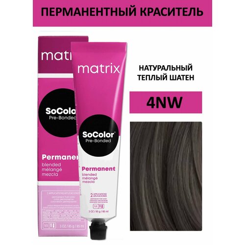 Matrix SoColor крем краска для волос 4NW натуральный теплый шатен 90мл