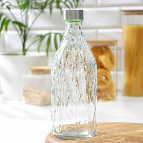 Бутылка стеклянная "Ромб", 1 л, 9,5х25,5 см