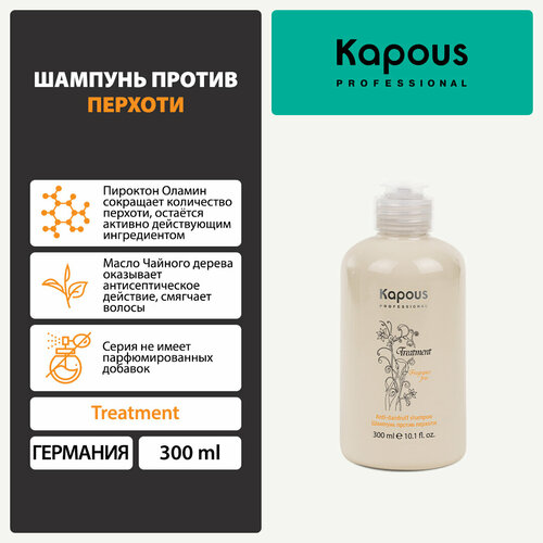 Kapous Fragrance free Шампунь против перхоти, 300 мл