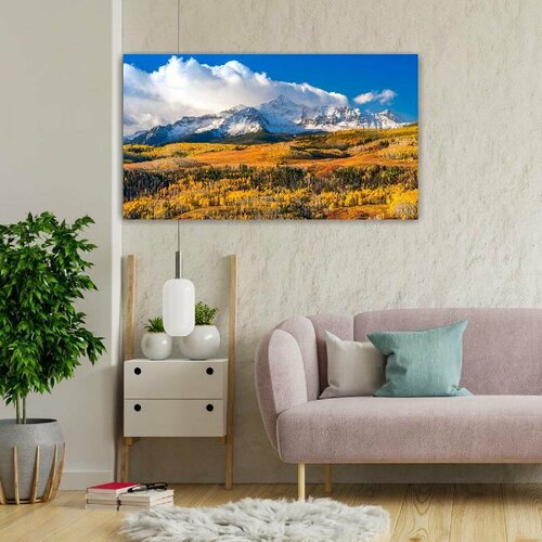Картина на холсте 60x110 LinxOne "Америка Wilson Облака Пейзаж" интерьерная для дома / на стену / на кухню / с подрамником