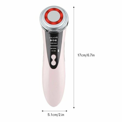 Микротоковый косметологический аппарат для RF лифтинга и омоложения кожи. розовый.