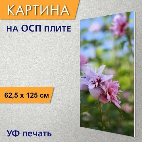 Вертикальная картина на ОСП "Цветок, лето, природа" 62x125 см. для интерьериа