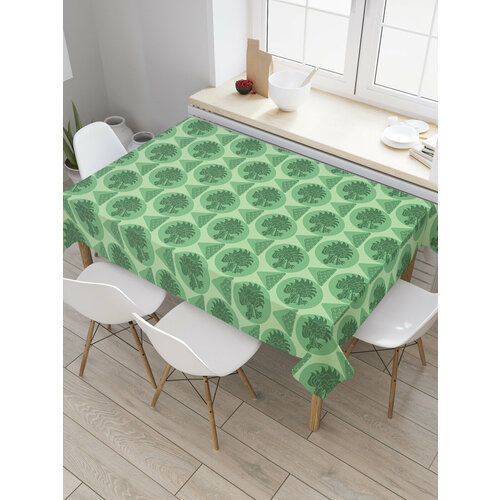 Прямоугольная тканевая скатерть на стол JoyArty с рисунком "Зеленый дракон" 145 на 180 см