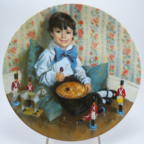 Коллекционная тарелка "Джон Мак-Клелланд : Маленький Джек Хорнер". Фарфор, деколь. США, Edwin M.Knowles , 1982