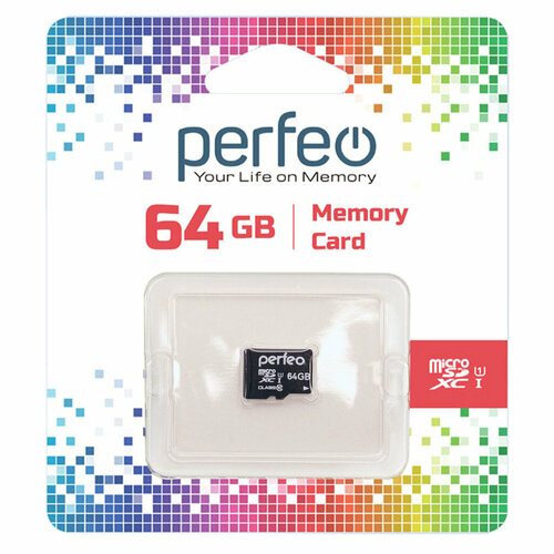 Карта памяти Perfeo microSDXC 64GB (Cl10) UHS-1 без адаптера