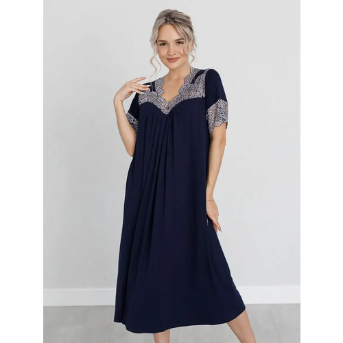 Сорочка  Текстильный Край, размер 52, синий