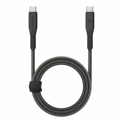 EnergEA Кабель FLOW USB-C to USB-C PD240W 5A Nanoweave Magnetic tie Black (1.5 метра)