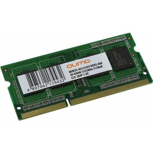 Оперативная память QUMO DDR3 SO-DIMM 1333MHz 4GB (QUM3S-4G1333C)