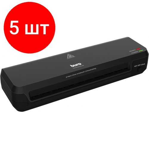 Комплект 5 штук, Ламинатор Buro BU-L290 черный A4 (70-125мкм) 30см/мин хол. лам/лам. фото