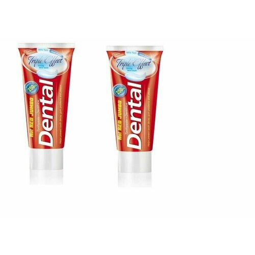 Rubella Зубная паста, "Dental Hot Red Jumbo Triple effect", Тройной эффект, 250 мл, 2 шт. /