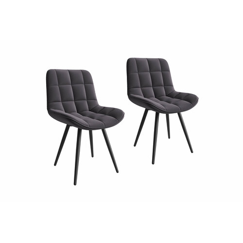 Комплект стульев Нонтон Бруно темно-серый / черный 54х91х57 см