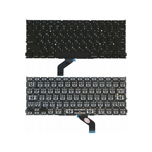 Клавиатура для ноутбука Apple MacBook A1425 черная, плоский Enter