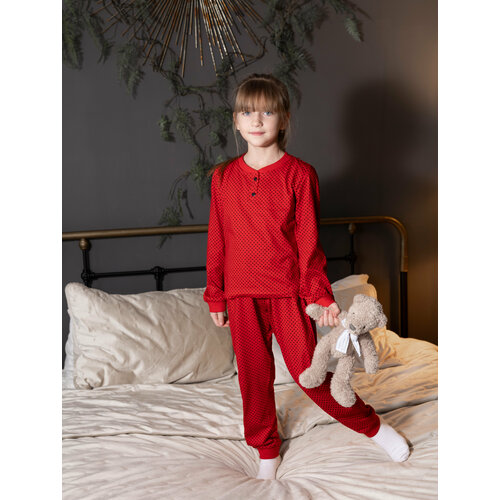 Пижама , размер 122, красный