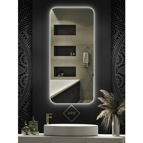 Зеркало для ванной с подсветкой Aris "Лиан", 50 х 110см, без рамы