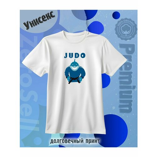 Футболка Zerosell judo shark, размер XXS, белый