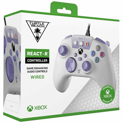 Проводной геймпад Turtle Beach React-R Xbox Wired Controller Xbox One/Series; PC Бело-Фиолетовый