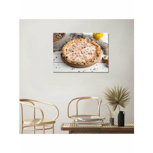Картина на холсте с подрамником Пицца с ветчиной 50х70