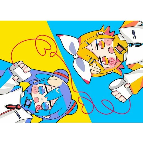 Плакат, постер на бумаге Мику Хацунэ. Miku Hatsune. Размер 21 х 30 см