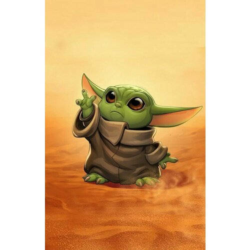 Плакат, постер на холсте Grogu-Baby Yoda/Грогу-Малыш Йода/. Размер 30 х 42 см