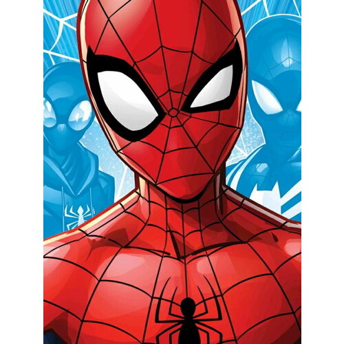 Плакат, постер на холсте Spider Man/Человек Паук/комиксы/мультфильмы. Размер 21 х 30 см