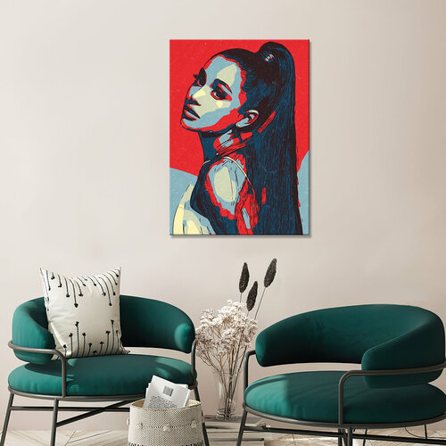 Интерьерная картина на холсте - Ариана Гранде красно-синий арт 50х70