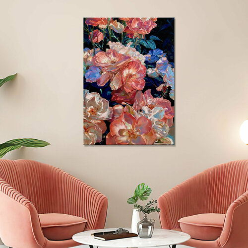 Картина интерьерная-цветы живопись масло 50х70