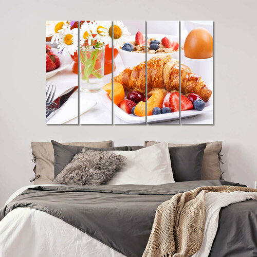 Модульная картина/Модульная картина на холсте/Модульная картина в подарок/красивый завтрак-beautiful breakfast 125х80